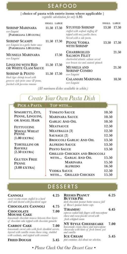Menu Poughkeepsie - Gino's Pizza & Restaurant Main St • Poughkeepsie ...